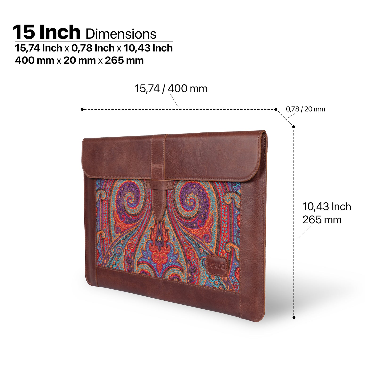 Londo Top Grain Leather Sleeve Bohemian Bag for MacBook Pro MacBook Air ...
