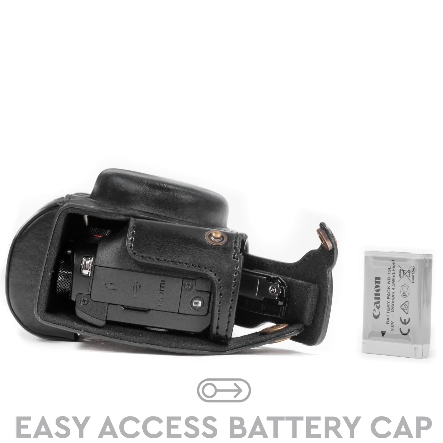 MegaGear Canon PowerShot G5 X Ever Ready Leather Camera Case and Strap ...