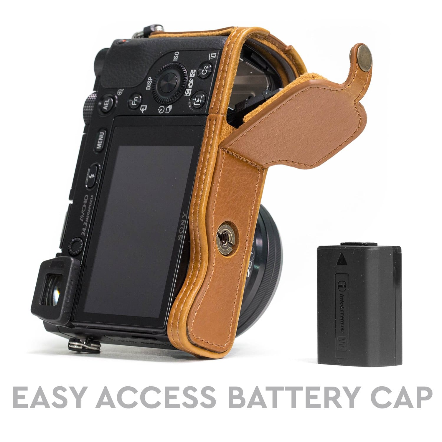 MegaGear Sony Alpha A6300 A6000 Ever Ready Leather Camera Half Case ...