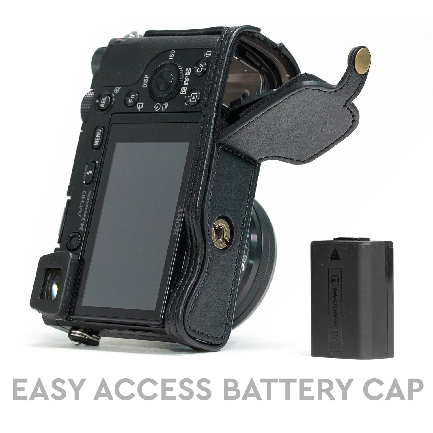 MegaGear Sony Alpha A6300 A6000 Ever Ready Leather Camera Half Case ...