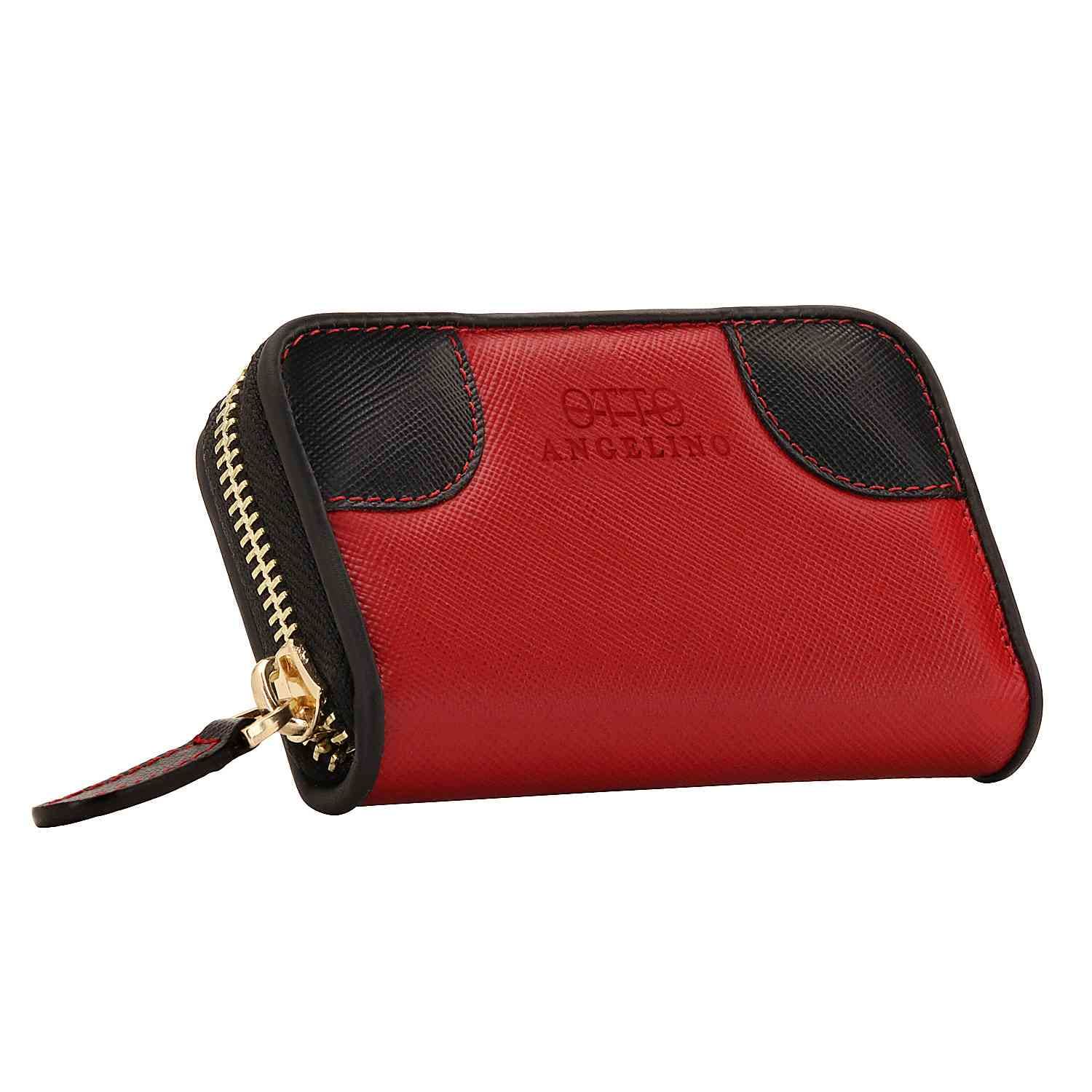 Otto Angelino Top Grain Leather Coin and Credit Card Wallet, RFID ...