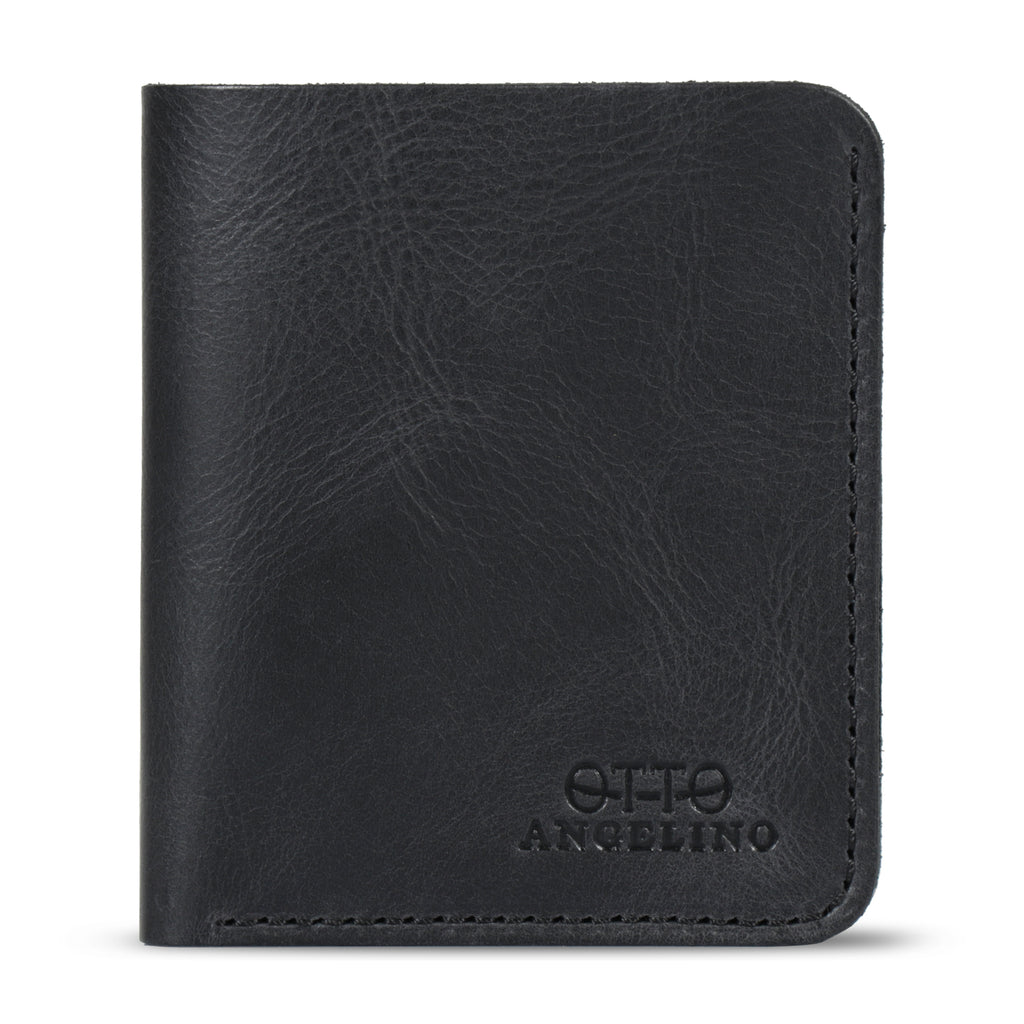 Otto Angelino Top Grain Leather Ultra Slim Bifold Card and Cash Wallet ...