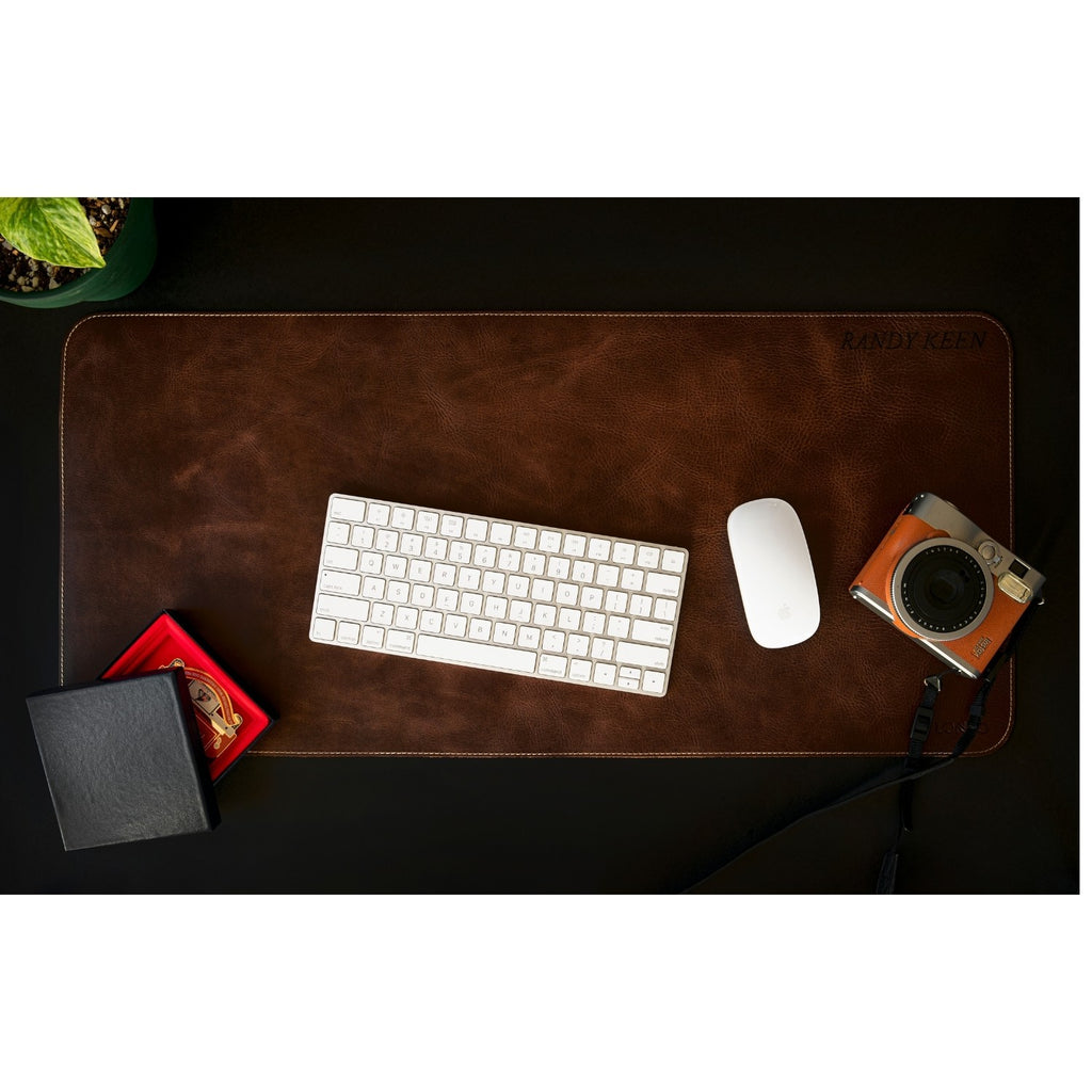 Londo Top Grain Leather Extended Mouse Pad, Leather Office Desk Mat, D ...