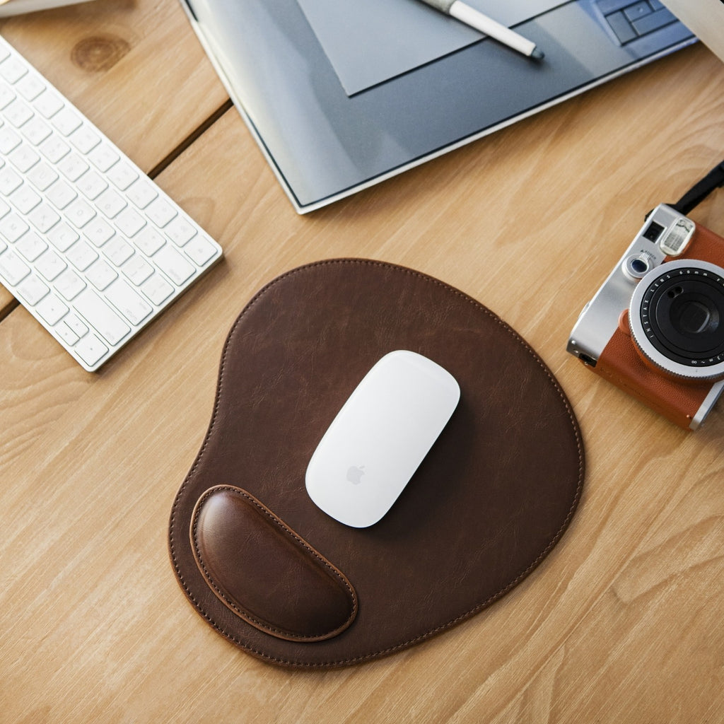 Londo Leather Oval Mouse Pad with Wrist Rest – MegaGear Store