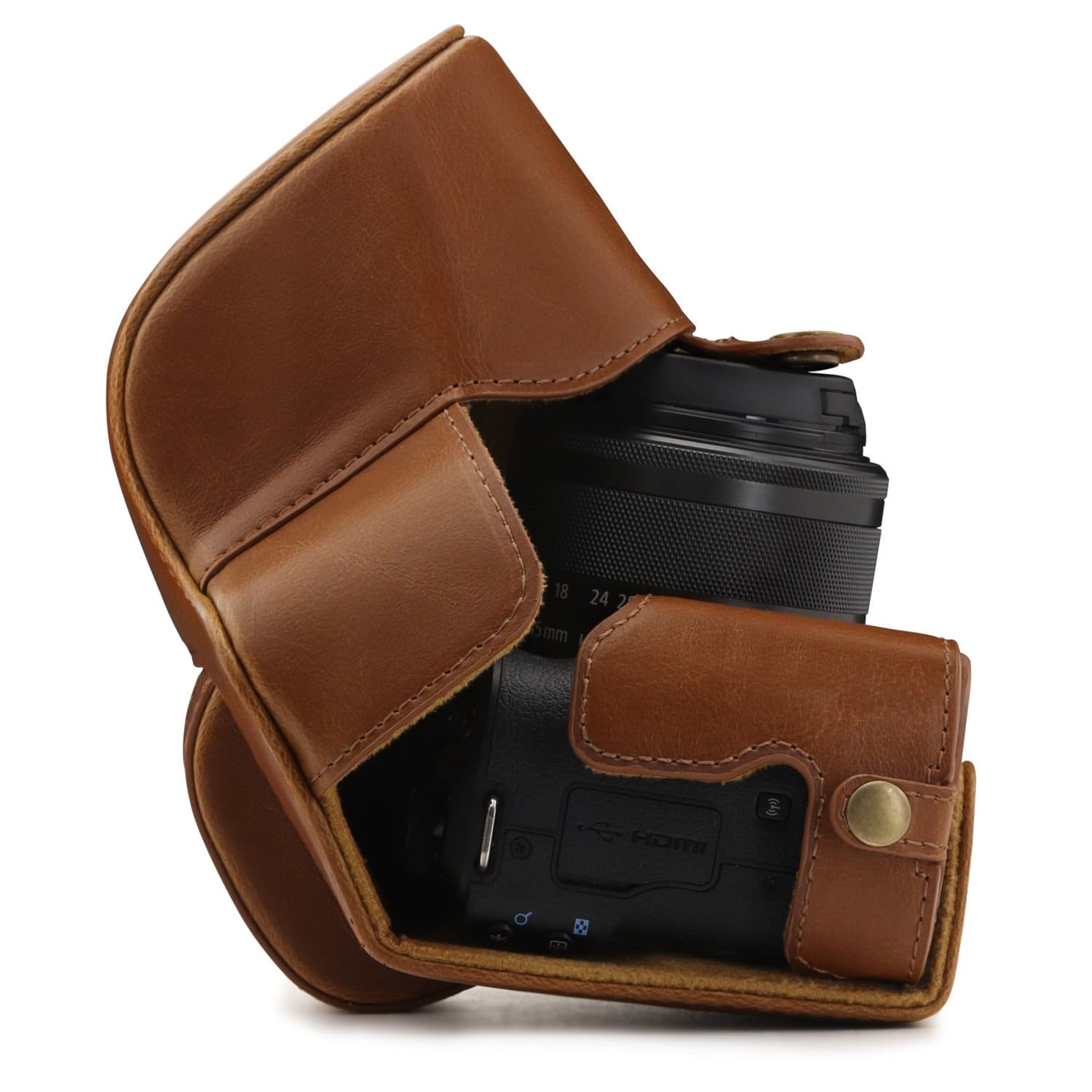 MegaGear Canon EOS M50 (15-45mm) Ever Ready Leather Camera Case and ...