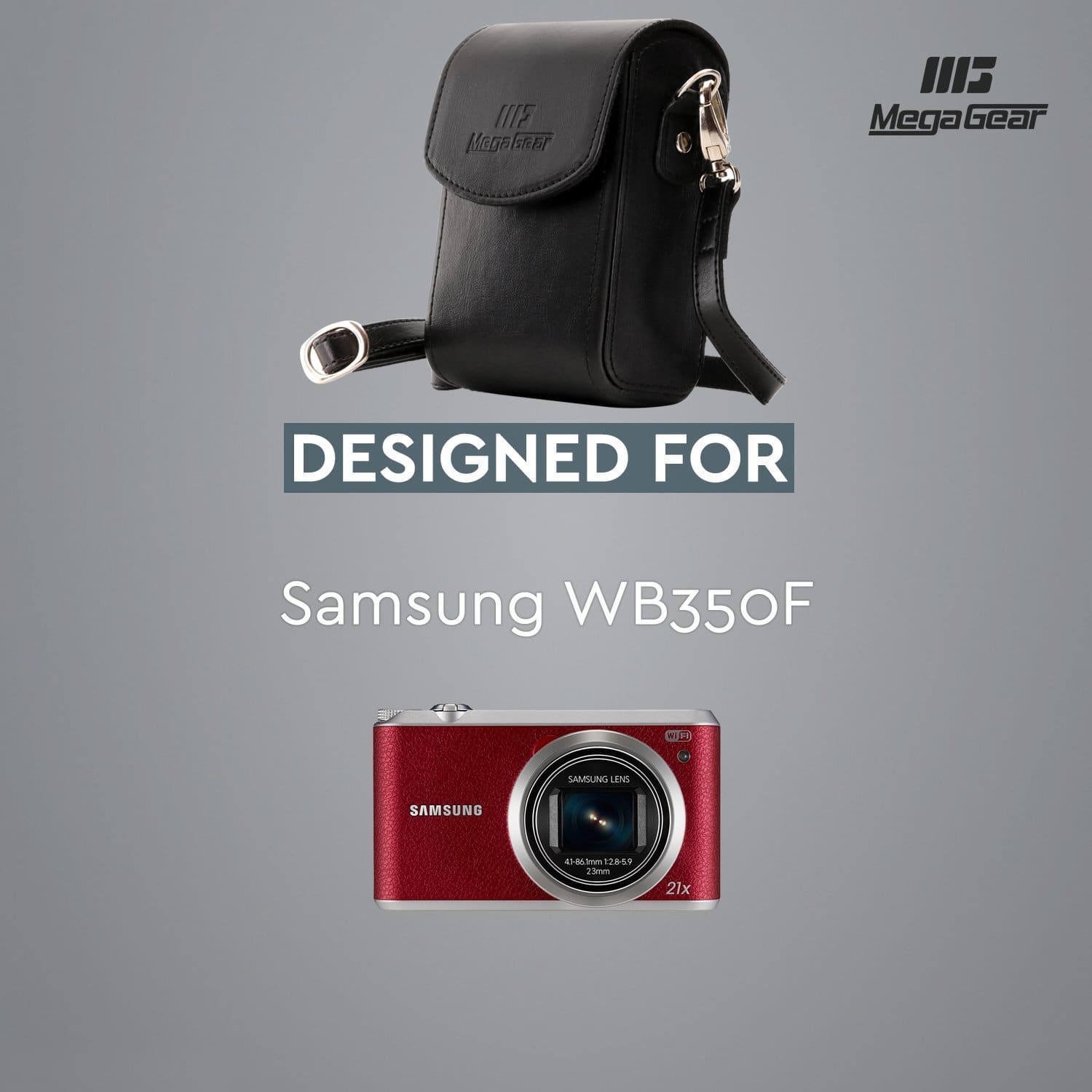 MegaGear Samsung WB350F Leather Camera Case with Strap – MegaGear Store